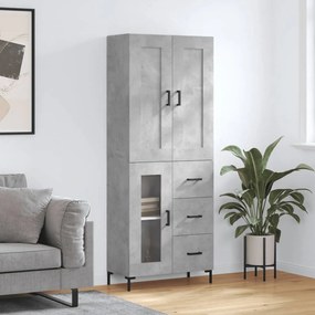 Skříň highboard betonově šedá 69,5x34x180 cm kompozitní dřevo