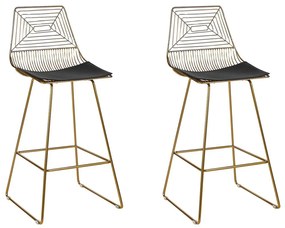 Sada 2 kovových barových židlí zlaté BISBEE Beliani