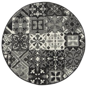 Kulatý koberec Luna 503754/89922 šedý patchwork Rozměr: průměr 80 cm