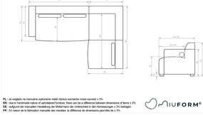 Světle šedá rohová pohovka (pravý roh) Flex Felix – Miuform