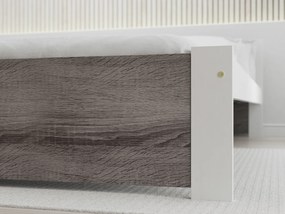 Postel IKAROS 120 x 200 cm, bílá/dub lanýž Matrace: Matrace Coco Maxi 20 cm, Rošt: Bez roštu