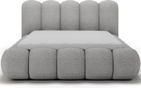 Postel Oloroso 160x200 s kovovým roštem a úložným prostorem, šedé bouclé