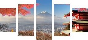 5-dílný obraz podzim v Japonsku - 200x100 cm