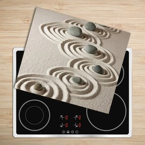 Skleněná krájecí deska Zen kameny pískem