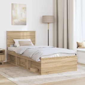 Rám postele s čelo Sonoma dub 75 x 190 cm Kompozitní dřevo 3407942