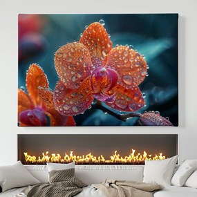 Obraz na plátně - Orchidej, deštivé ráno FeelHappy.cz Velikost obrazu: 120 x 80 cm