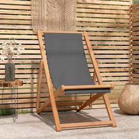 Kempingová Židle Teak 56 X 105 X 96 Cm Šedá Bez područek