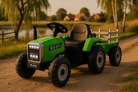 Elektrické autíčko Traktor s přívěsem NV-X611 zelené