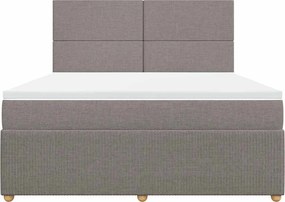 Box spring postel s matrací taupe 180x200 cm textil 3294432