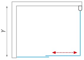 Sprchové dveře posuvné v kombinaci s pevnou stěnou AMB Viz technická specifikace Transparent Brillant AMD2/1200+AMB/800 1200 800 AMD2/1200_AMB/800