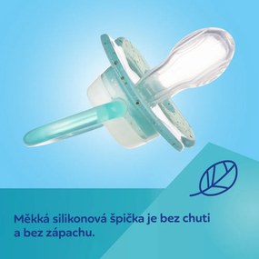 Canpol babies Dudlík svítící silikonový symetrický NIGHTGLOW 0-6m 2ks kluk