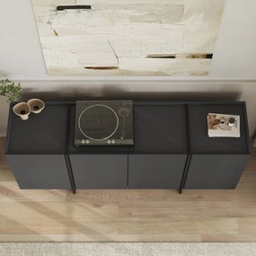 Antracitová komoda s dírou na kabely 180x80x45 cm Dorma – Kalune Design