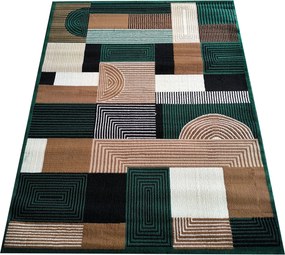 DY Zelený koberec s geometrickým vzorem Alfa 18 Rozměr: 40x60 cm