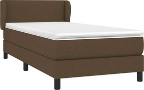 Box spring postel s matrací tmavě hnědá 90x200 cm textil 3126056