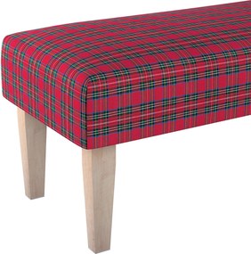 Dlouhá lavička 100x40cm barva červená látka vzorované