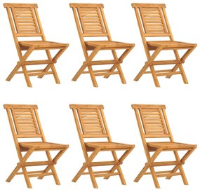 Skládací zahradní židle 6 ks 47x63x90 cm masivní teakové dřevo,  3155047