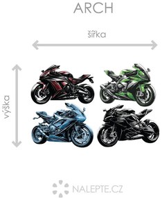 Sada motorek samolepky na zeď arch 100 x 65 cm