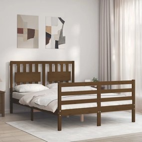 vidaXL Rám postele s čelem 120 x 200 cm masivní dřevo [3194306] Barva: Bílá