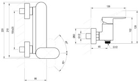 Ravak X070464 - Sprchová baterie CHROME černá