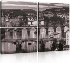Obraz 120x80 Praha Vltava mosty krajina městská architektura
