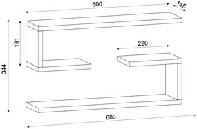 Závěsná police (2 ks) HERAT bílá