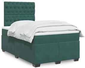 Box spring postel s matrací tmavě zelená 120 x 200 cm samet 3290891