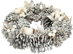 Věnec Winter Cone ⌀30cm silver