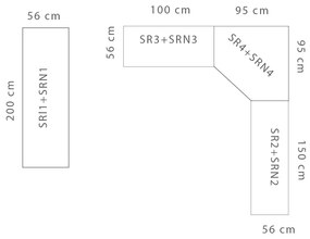 SMART sb | sestava šatních skříní | 200 cm + 195x245 cm | sonoma/bílá