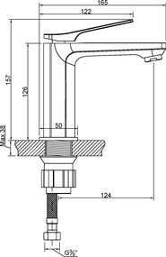 Invena Neri, umyvadlová baterie h-157, měděná matná, INV-BU-P1-014-L