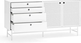 Bílá komoda Teulat Punto, šířka 150 cm
