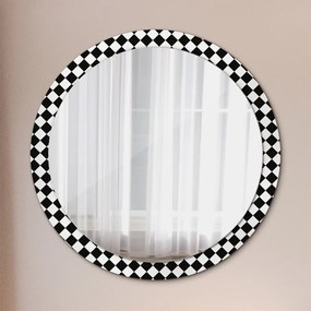 Kulaté dekorativní zrcadlo Šachový stůl fi 100 cm
