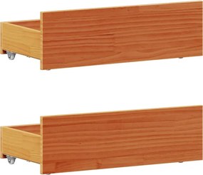 Postele bez matrace s čelem voskově hnědá 90 x 190 cm borovice 3308788