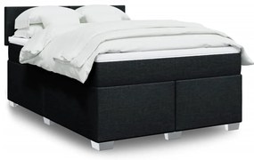 Box spring postel s matrací černá 160x200 cm textil 3288234
