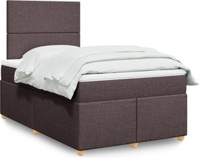Box Spring Postel S Matrací Textil Tmavě Hnědá Hladký design 120 x 190 cm