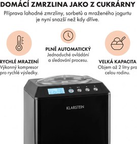 Klarstein Vanille Sky Family, zmrzlinovač, jogurtovač, 2,5 l, 250 W, černý