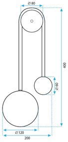 Toolight Toolight, LED nástěnné svítidlo 50cm 5W 4000K 500lm APP1474-CW, zlatá lesklá-černá matná, OSW-03604