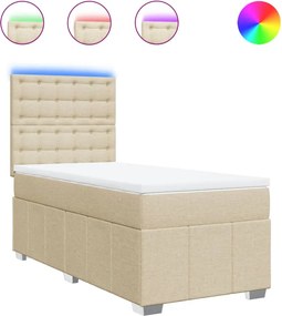 Box spring postel s matrací krémová 80 x 200 cm textil 3293814