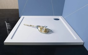 Polysan AURA čtvercová sprchová vanička 70 x 70 cm litý mramor bílá 41651