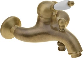Sapho Sapho, KIRKÉ WHITE nástěnná vanová baterie, bílá páčka, bronz, KI10BB