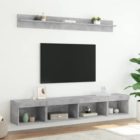 5dílná obývací stěna s LED betonově šedá kompozitní dřevo 3216685