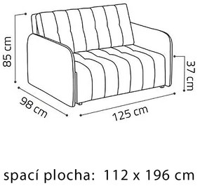 Pohovka VIVA II GRAND | 125 cm | rozkládací + úložný prostor | VÝBĚR TKANIN