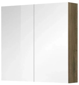 Mereo Mereo, Aira, koupelnová galerka 60 cm nebo 80 cm, zrcadlová skříňka, 2x dveře, dub Kronberg, CN717GH