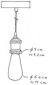 creative cables Závěsné svítidlo se spirálovým textilním kabelem a hliníkovou objímkou Barva: Matná měď