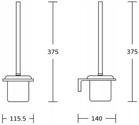 Závěsná WC štětka MAXMAX MEXEN LEA - kov/sklo - chromová, 7026050-00
