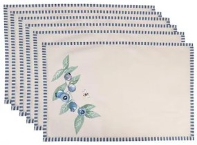 Textilní prostírání BLUEBERRIES 48*33 cm - sada 6 kusů