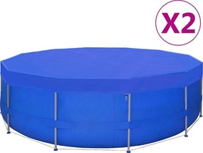 vidaXL Krycí plachty na bazén 2 ks PE kulaté 460 cm 90 g/m² [3082801]