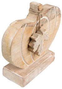 Hnědá dřevěná dekorace Dýně na podstavci – 29x6x22 cm