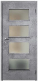 SAPELI SWING KOMFORT M49 - CPL LAMINÁT - OTOČNÉ DVEŘE VČ. ZÁRUBNĚ - Beton šedý Průchozí šířka (cm): 100, Průchozí výška (cm): 210, Typ skla: Planibel bronz