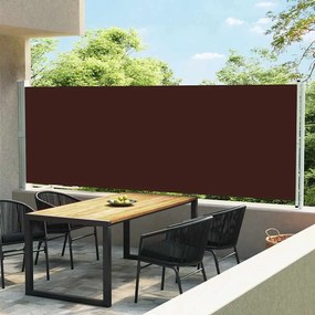 Zatahovací boční markýza / zástěna 614 x 160 cm hnědá 313380