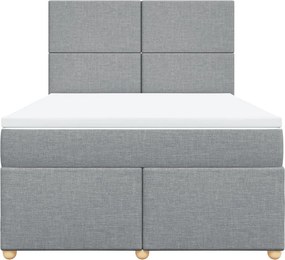 Box spring postel s matrací světle šedá 140 x 190 cm textil 3293568